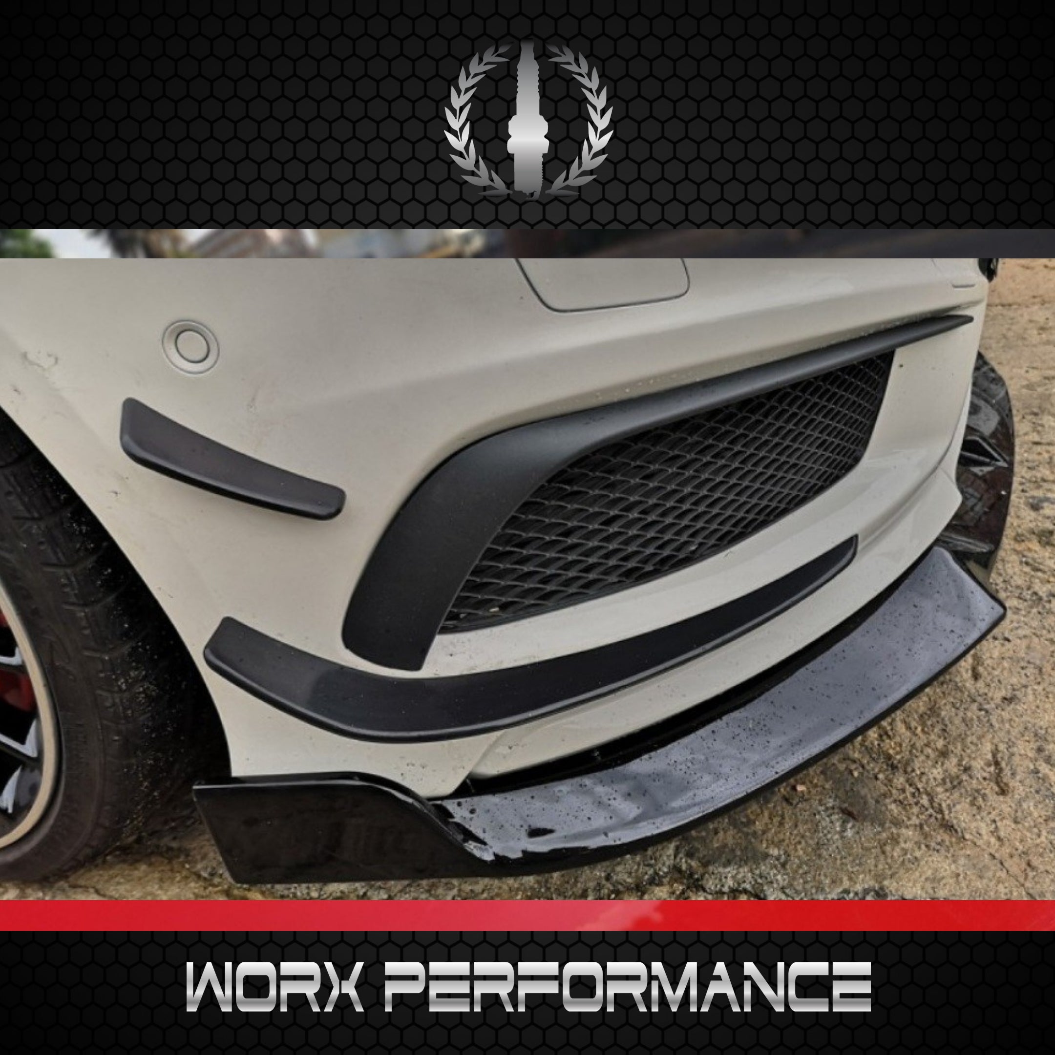 Mercedes Benz W176 13-15 A45 6pcs Front Bumper Canards – Worx Performance